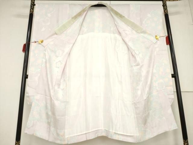 平和屋着物○振袖用長襦袢 無双仕立て 舞花文 半衿刺繍 正絹 逸品