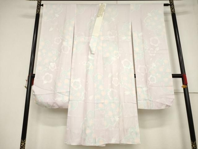 平和屋着物○振袖用長襦袢 無双仕立て 舞花文 半衿刺繍 正絹 逸品