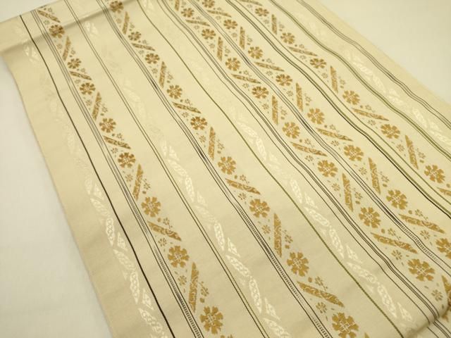 平和屋着物○本場筑前博多織 八寸名古屋帯 花間道 正絹 逸品