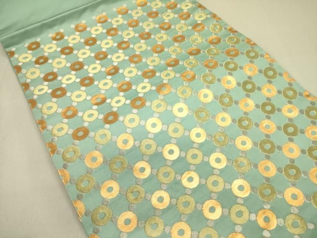 平和屋着物○龍村美術織物 たつむら 九寸開き名古屋帯 大輪つなぎ 金