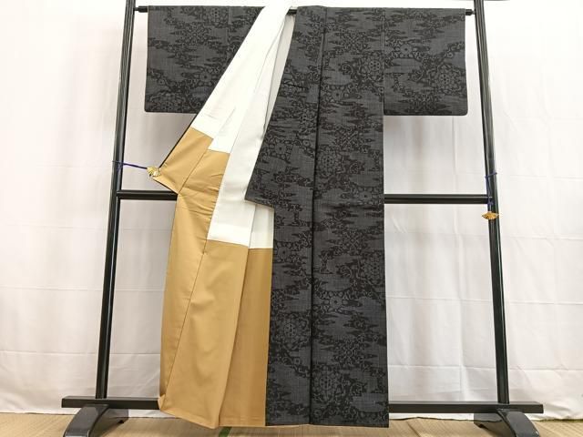 平和屋着物○結城紬 100亀甲 エ霞花文 正絹 逸品 BAAW2172yc - メルカリ