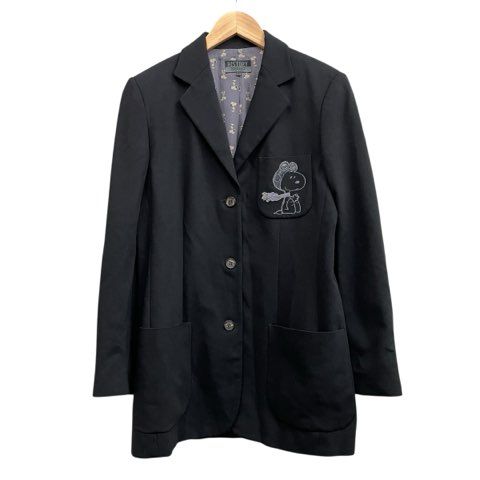 【中古】アイスバーグ PEANUTS チャーリーブラウン コラボ テーラード ジャケット 50 キャメル 刺繍 ワッペン ボタン アイスバーグ ICEBERG テーラードジャケット スヌーピー刺繍 裏地柄