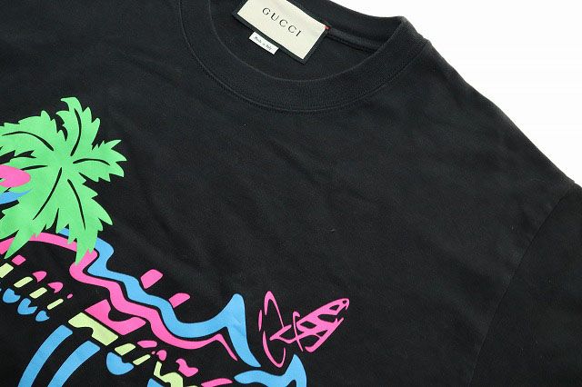 グッチ GUCCI 20AW HAWAII PRINT TEE BLACK M 616036 XJCSR ハワイ