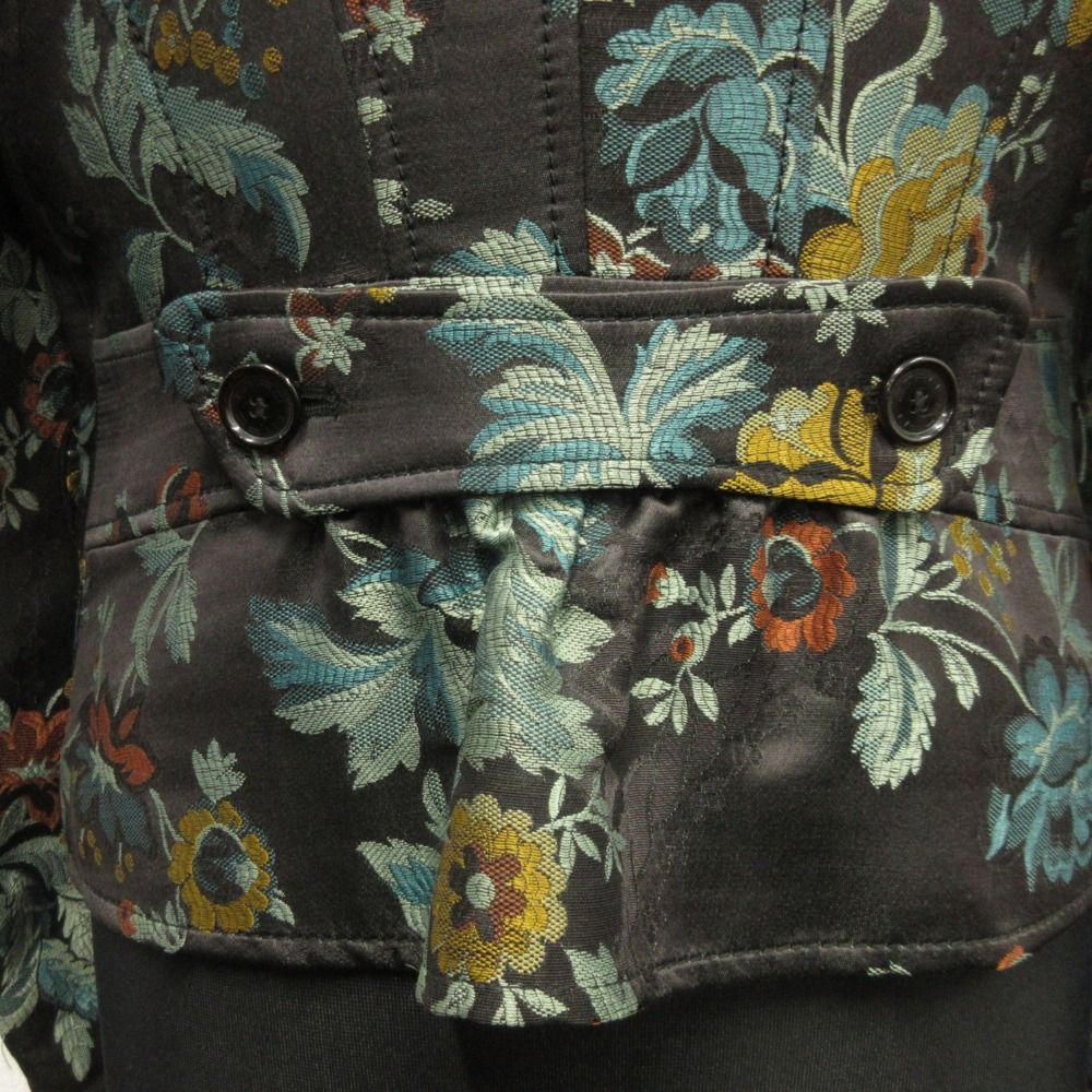 良品 ETRO エトロ フラワー ジャガード ジャケット ブルゾン シルク混