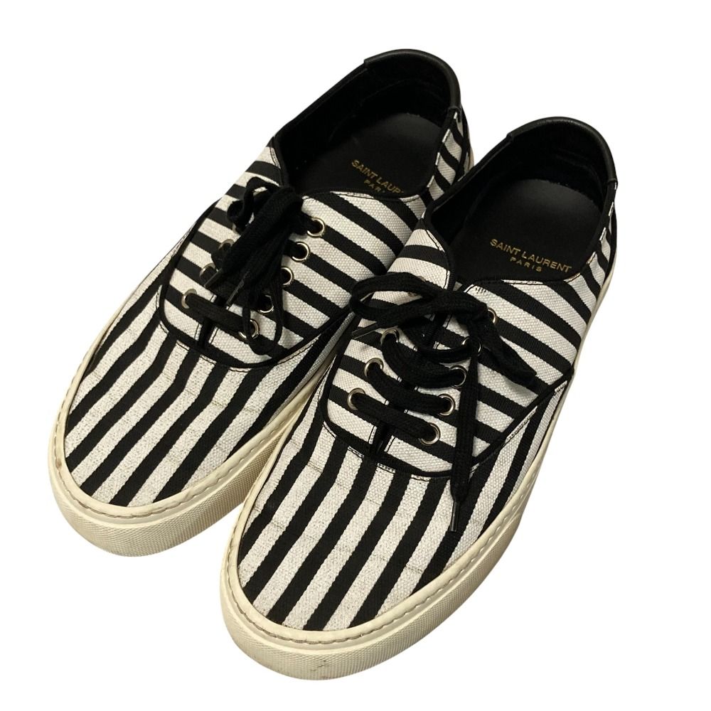 良品 SAINT LAURENT PARIS サンローランパリ ストライプ柄 スニーカー