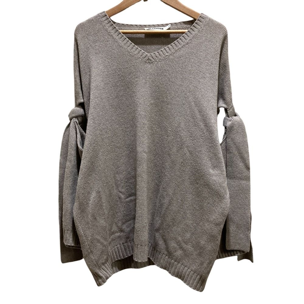 美品 JIL SANDER ジルサンダー オープンアームデザイン Vネックニット