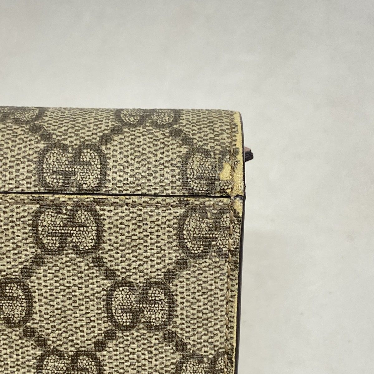 6ab0639-k】グッチ 長財布 GGスプリーム 309760 PVC ブラウン ゴールド