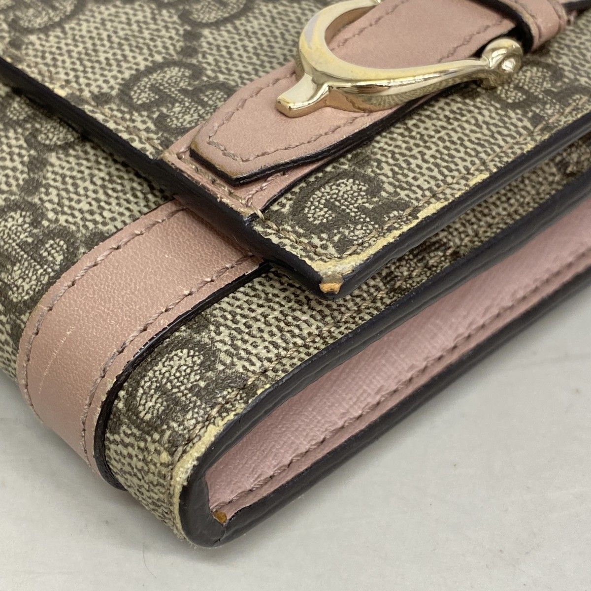 6ab0639-k】グッチ 長財布 GGスプリーム 309760 PVC ブラウン ゴールド