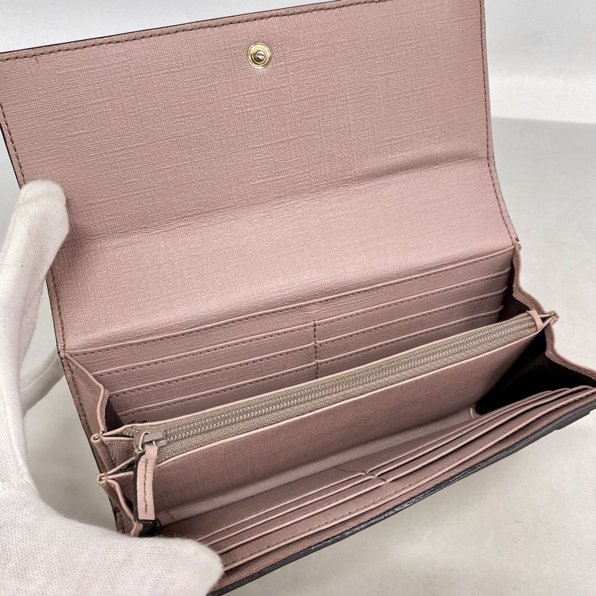 6ab0639-k】グッチ 長財布 GGスプリーム 309760 PVC ブラウン ゴールド