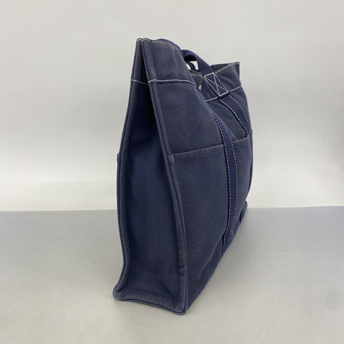 6ab0655-k】エルメス トートバッグ ドーヴィルMM キャンバス ネイビー