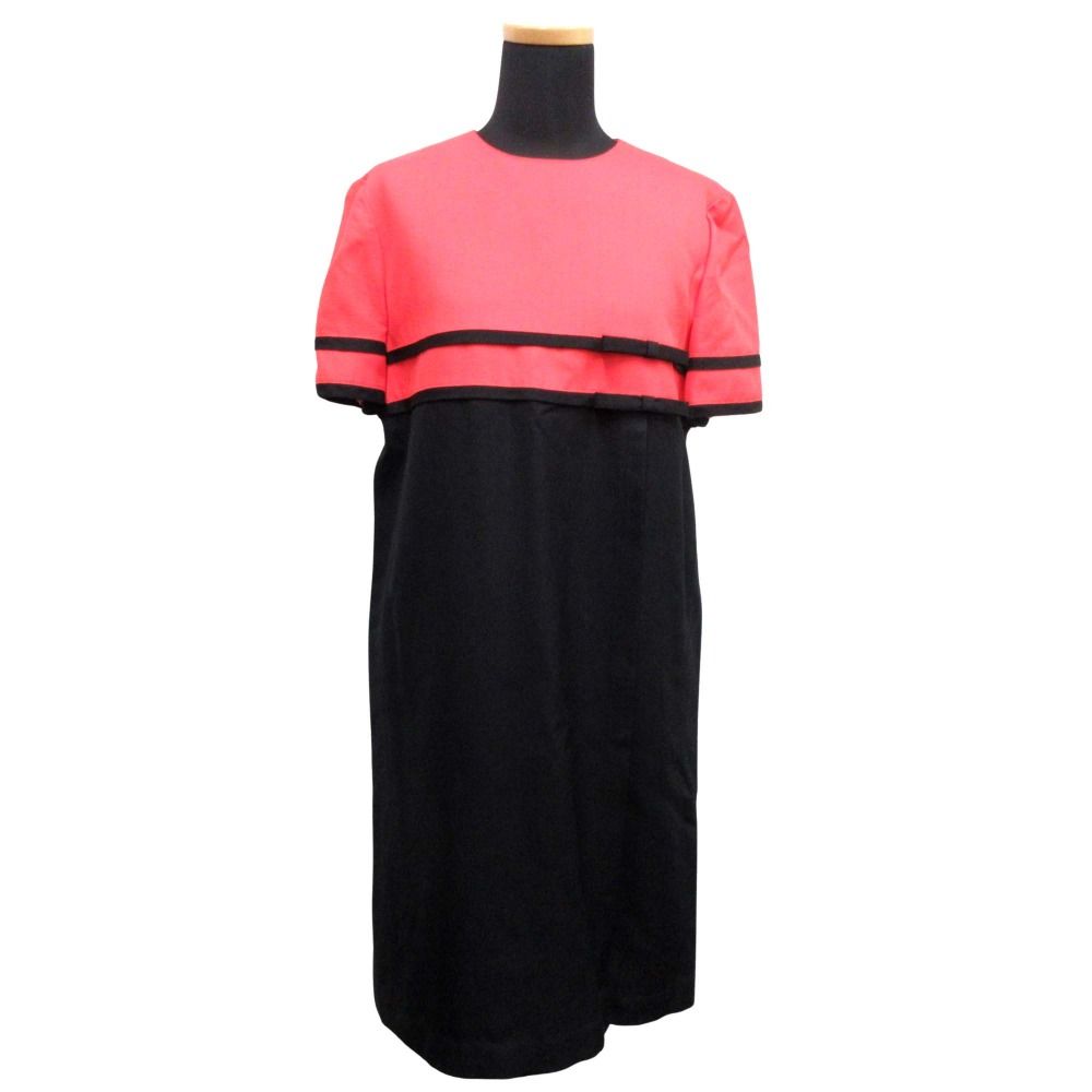 良品 miss ashida ミス アシダ バイカラー リボン ワンピース 切替