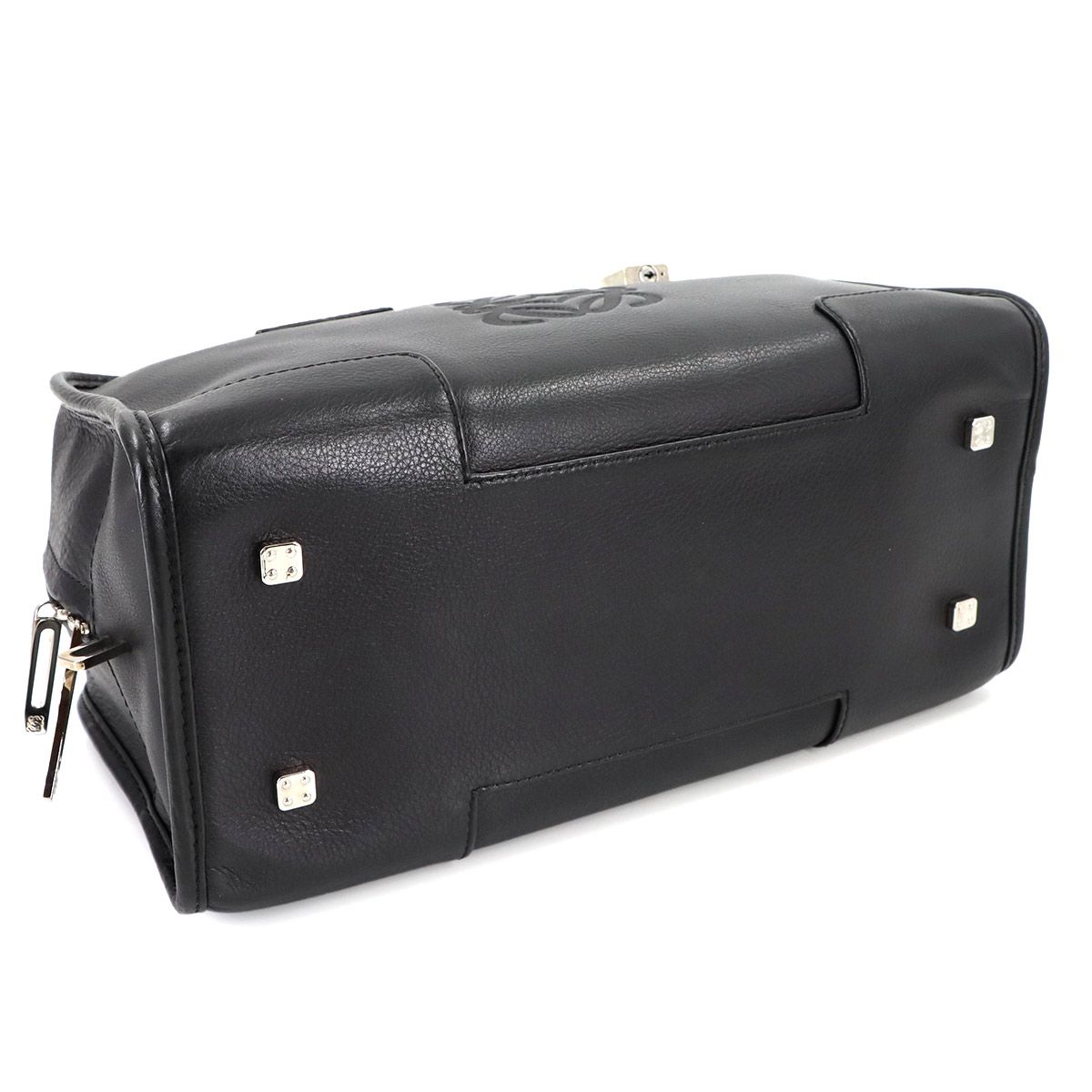 美品 ロエベ LOEWE アマソナ 28 ハンド バッグ レザー ブラック 311.62