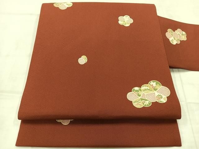 平和屋着物◎全通柄九寸名古屋帯 舞花文 正絹 逸品 AABE3128uk - メルカリ