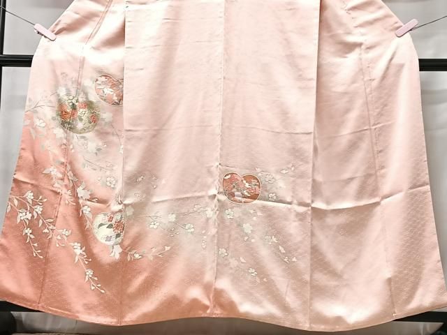 平和屋着物□訪問着 駒刺繍 草花文 暈し染め 鈴乃屋扱い 正絹 逸品