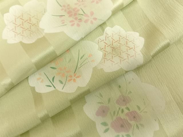 平和屋着物○長襦袢 無双仕立て 清粋染 舞花文 正絹 逸品 AABF0524fy