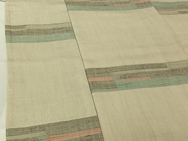 平和屋着物▽結城ちぢみ 単衣 横段文 正絹 逸品 AABF4353jh - メルカリ