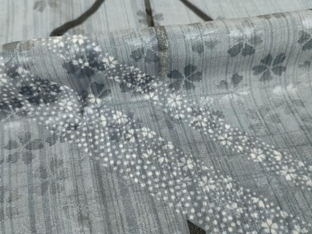 平和屋着物○長襦袢 無双仕立て 幾何学花文 半衿刺繍 正絹 逸品 未使用