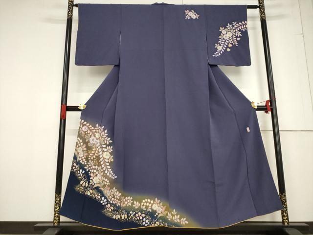 平和屋着物●越後十日町の一流染匠　桐屋・翠山工房　訪問着　絞り　辻が花　暈し染め　金彩　金通し地　正絹　逸品　AAAT3141np 平和屋着物○越後十日町の一流染匠 桐屋・翠山工房 訪問着 辻が花 絞り