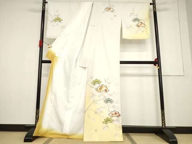 平和屋着物○訪問着 駒刺繍 松 暈し染め 洗える着物 AABF2919ck - メルカリ