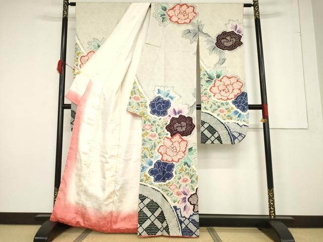 平和屋着物○名門 藤娘きぬたや・総絞り 振袖 花籬文 正絹 逸品