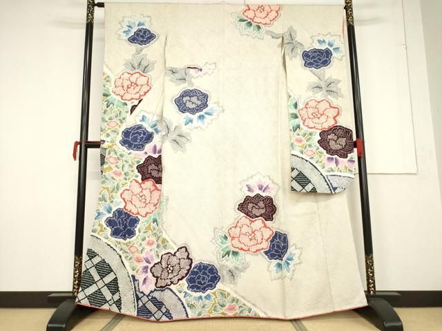 平和屋着物○名門 藤娘きぬたや・総絞り 振袖 花籬文 正絹 逸品