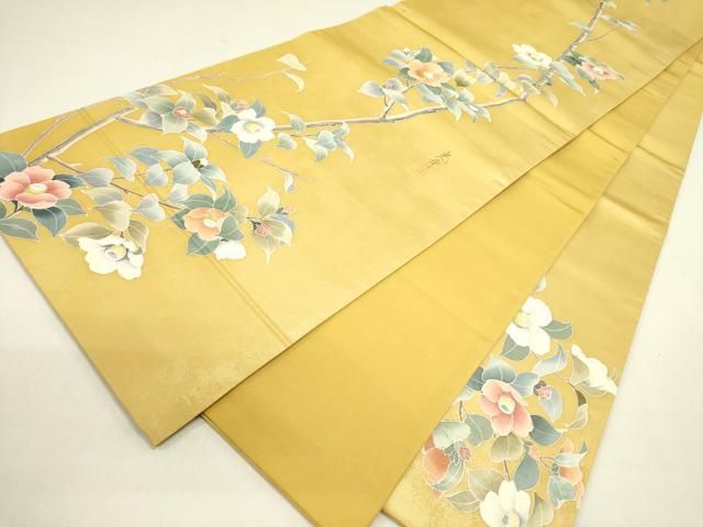 平和屋着物○太鼓柄袋帯 作家物 枝花 引箔 正絹 逸品 DABB7266op