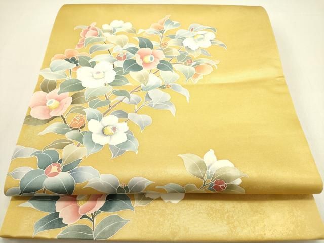 平和屋着物○太鼓柄袋帯 作家物 枝花 引箔 正絹 逸品 DABB7266op