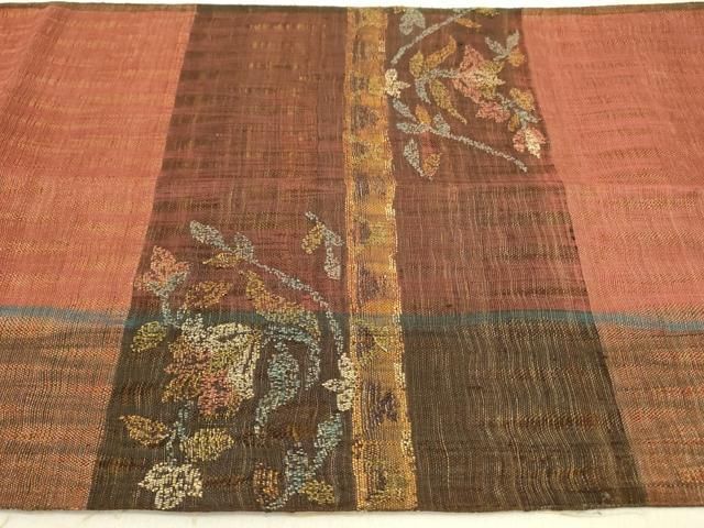 平和屋着物▽西陣 老舗 渡文謹製 手織 すくひ 太鼓柄袋帯 スリー