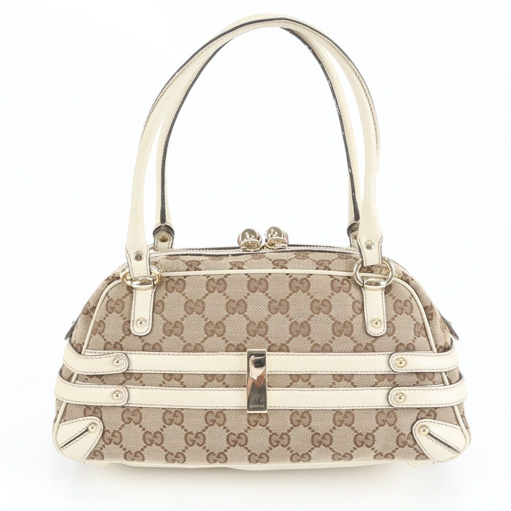 極美品 グッチ GGキャンバス ホースビット バンブー 159399 レザー