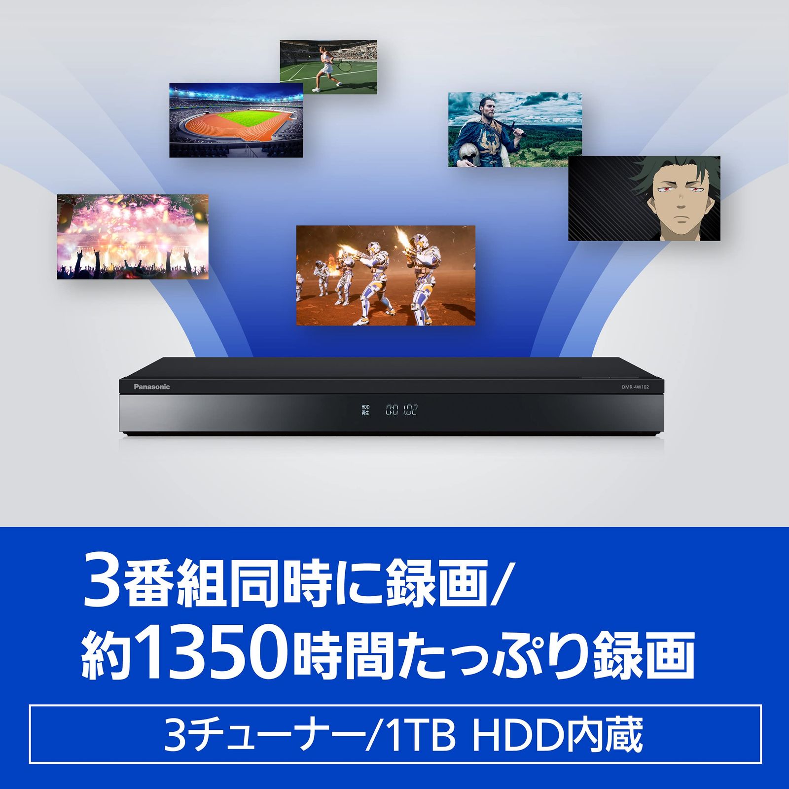 パナソニック 1TB 3チューナー ブルーレイレコーダー 4Kチューナー内蔵 4K放送長時間録画/2番組同時録画対応 4K (中古品) パナソニック 1TB 3チューナー ブルーレイレコーダー 4Kチューナー内蔵