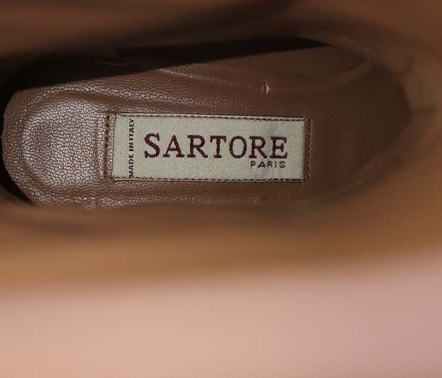 サルトル SARTORE ラウンドトウベルテッドロングブーツ ローヒール