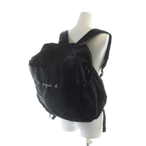 アニエスベー agnes b. ワンショルダーバッグ リュックサック 2WAY ナイロン ロゴ デイバッグ 黒 ブラック GY11 /MQ ...