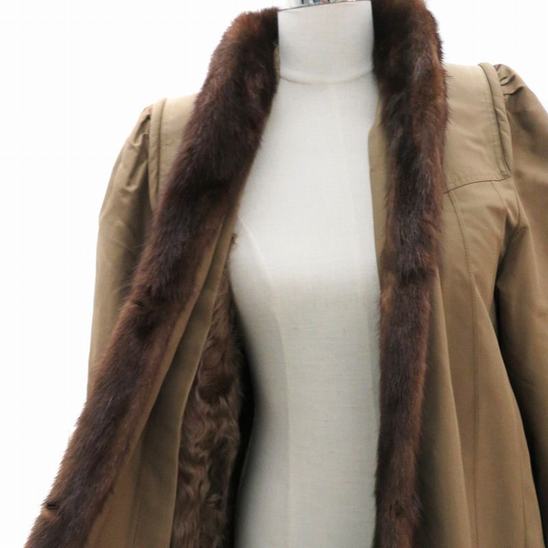 TOYOBO Chinonsilk コート ロング丈 ライナー付き ラムファー ミンク
