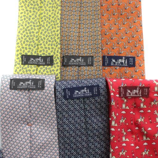 エルメス HERMES ネクタイ 6点セット 絹 シルク レギュラータイ 総柄