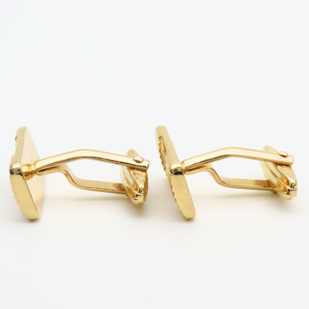 中古】 クリスチャンディオール カフス ロゴ メタル ゴールド メッキ