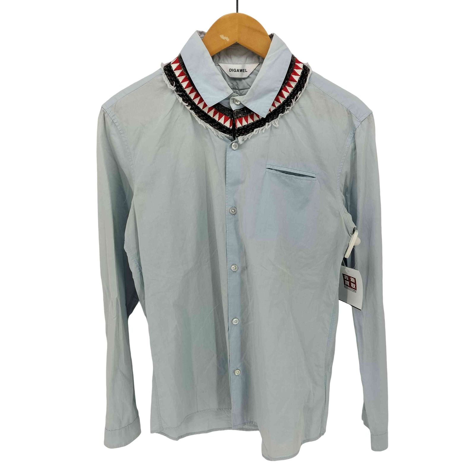 ディガウェル DIGAWEL アンゴラ 異素材切替 フリンジデザイン L/S