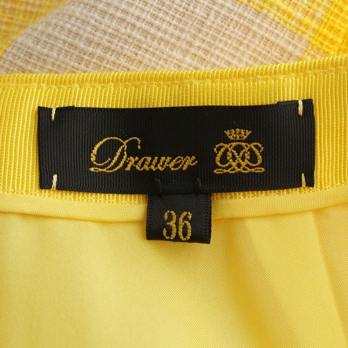 ドゥロワー 23SS コットン バックスリット ブロックチェック タイト