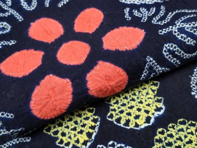 平和屋着物∴夏物 浴衣 有松鳴海絞り 花唐草文 綿 逸品 CABB6654ng