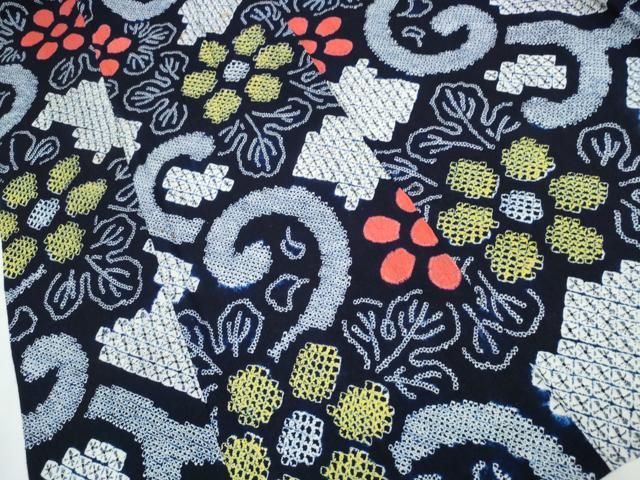 平和屋着物∴夏物　浴衣　有松鳴海絞り　花唐草文　綿　逸品　CABA0672ng 平和屋着物∴夏物 浴衣 有松鳴海絞り 花唐草文 綿 逸品 CABB6654ng