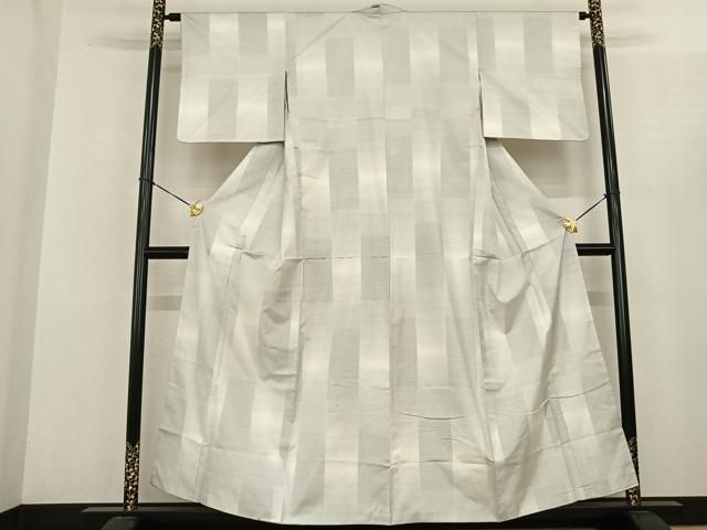 平和屋着物○本場大島紬 白大島 カタス7マルキ 間道 正絹 逸品