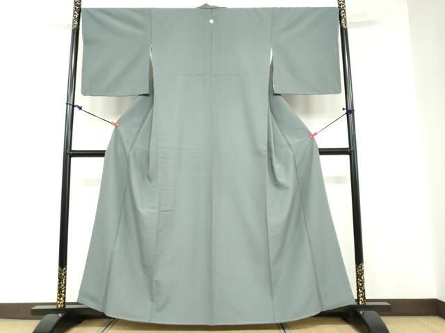 平和屋着物○洗える最高級着物 ＜英＞はなぶさ謹製 色無地 錆鉄御納戸