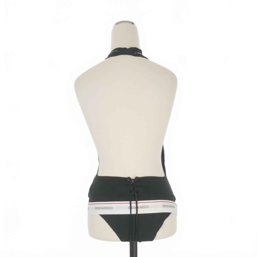 【中古】未使用品 ディースクエアード DSQUARED2 23AW クリスタル装飾 ボディスーツ ノースリーブトップス XS ディースクエアード DSQUARED2 23AW クリスタル装飾 ボディスーツ