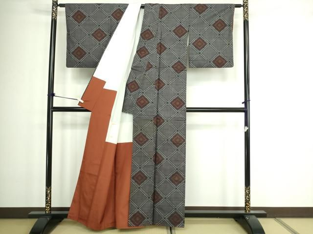 平和屋着物□本場大島紬 7マルキ 菱文 正絹 逸品 DABA9585sf - メルカリ