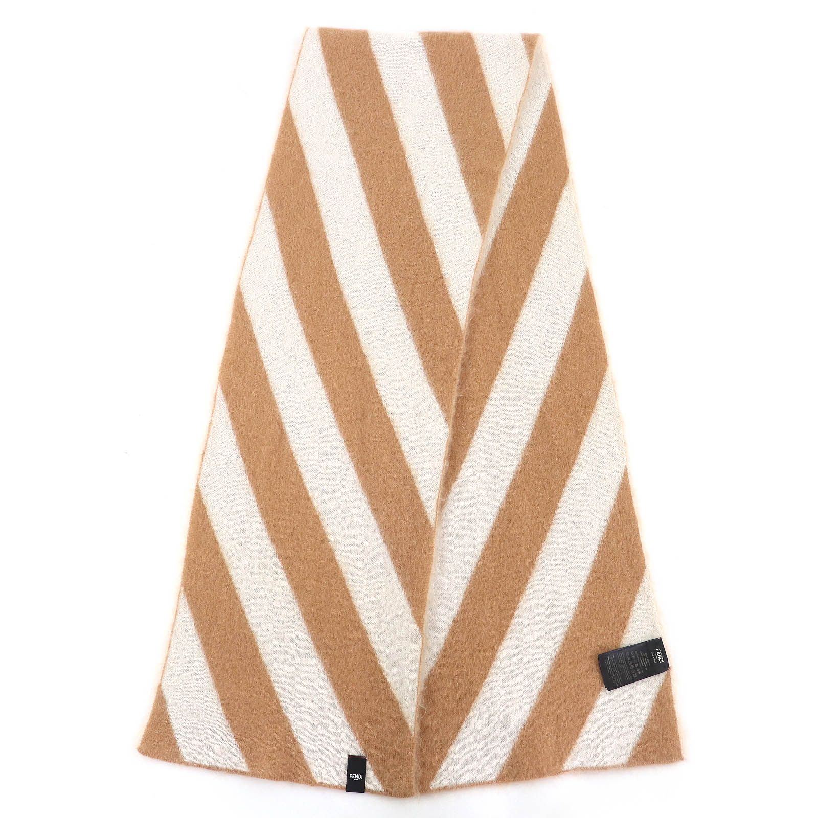 美品△FENDI フェンディ FXS124 モヘア シルク ストライプ柄 ロング