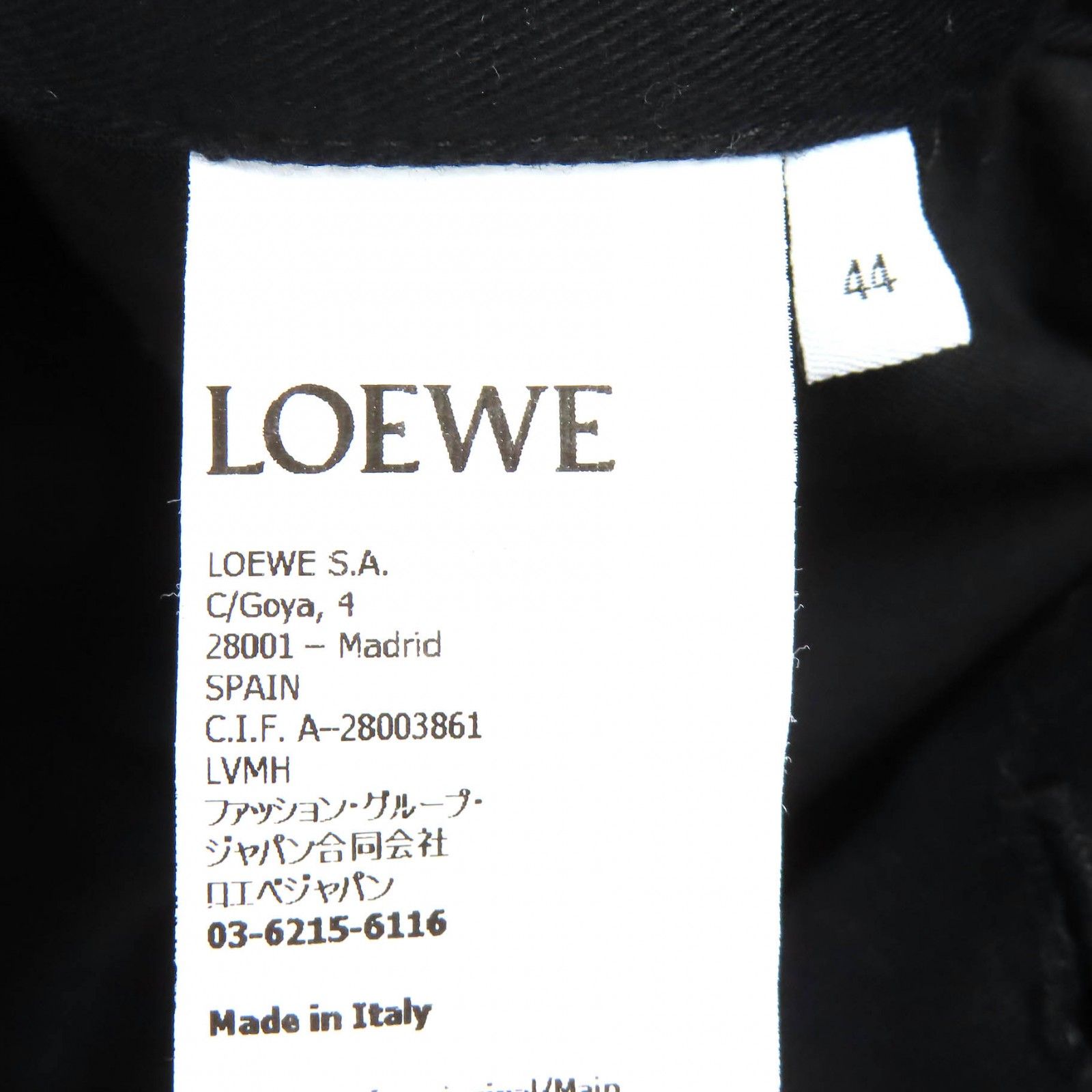 美品△LOEWE ロエベ H526Y04WFB コットン100％ ロゴレザーパッチ付き