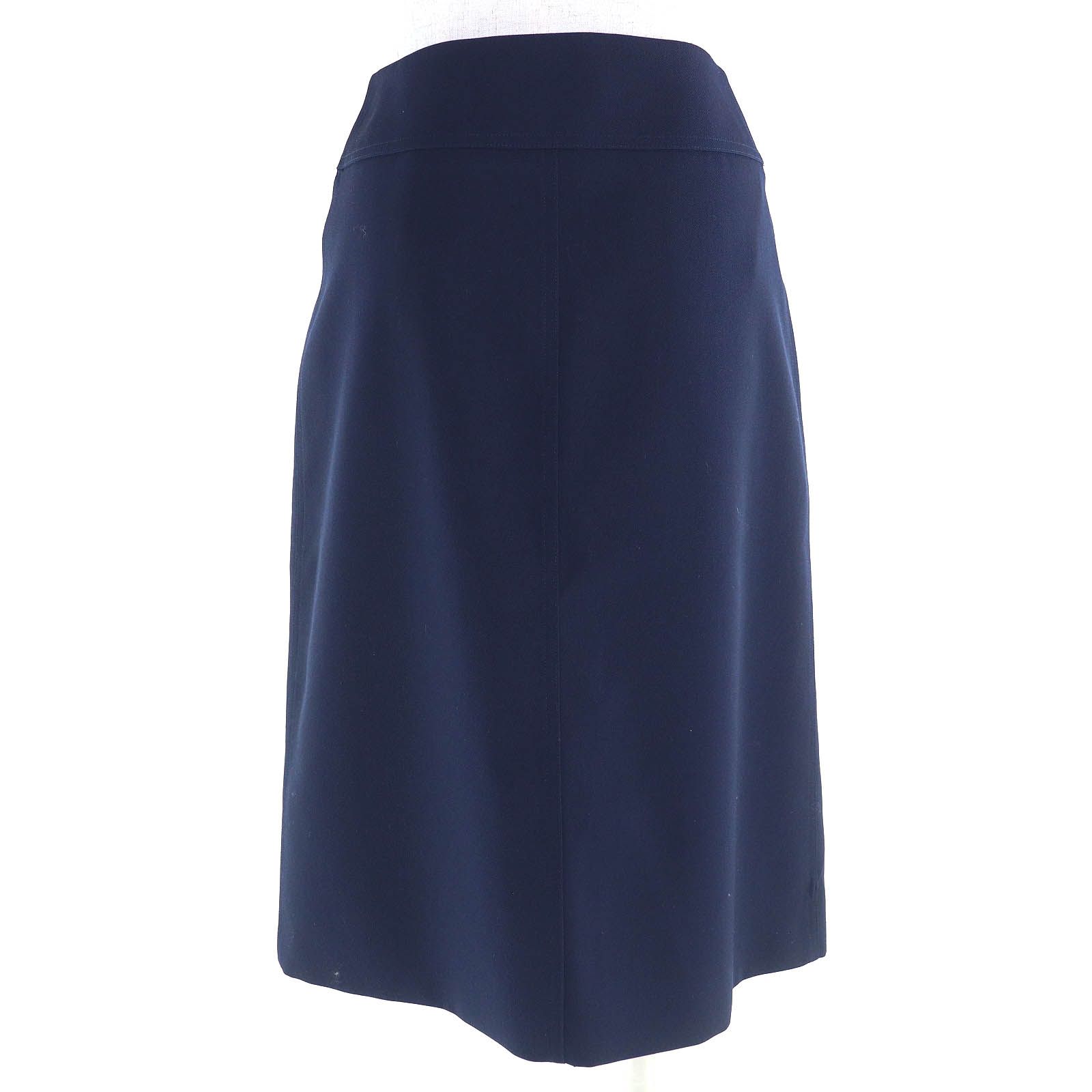 未使用品△HERMES エルメス 21AW ウール レーヨン センタージップ タイトスカート ネイビー 34 フランス製 正規品 レディース 未使用品△HERMES エルメス 21AW ウール レーヨン センタージップ