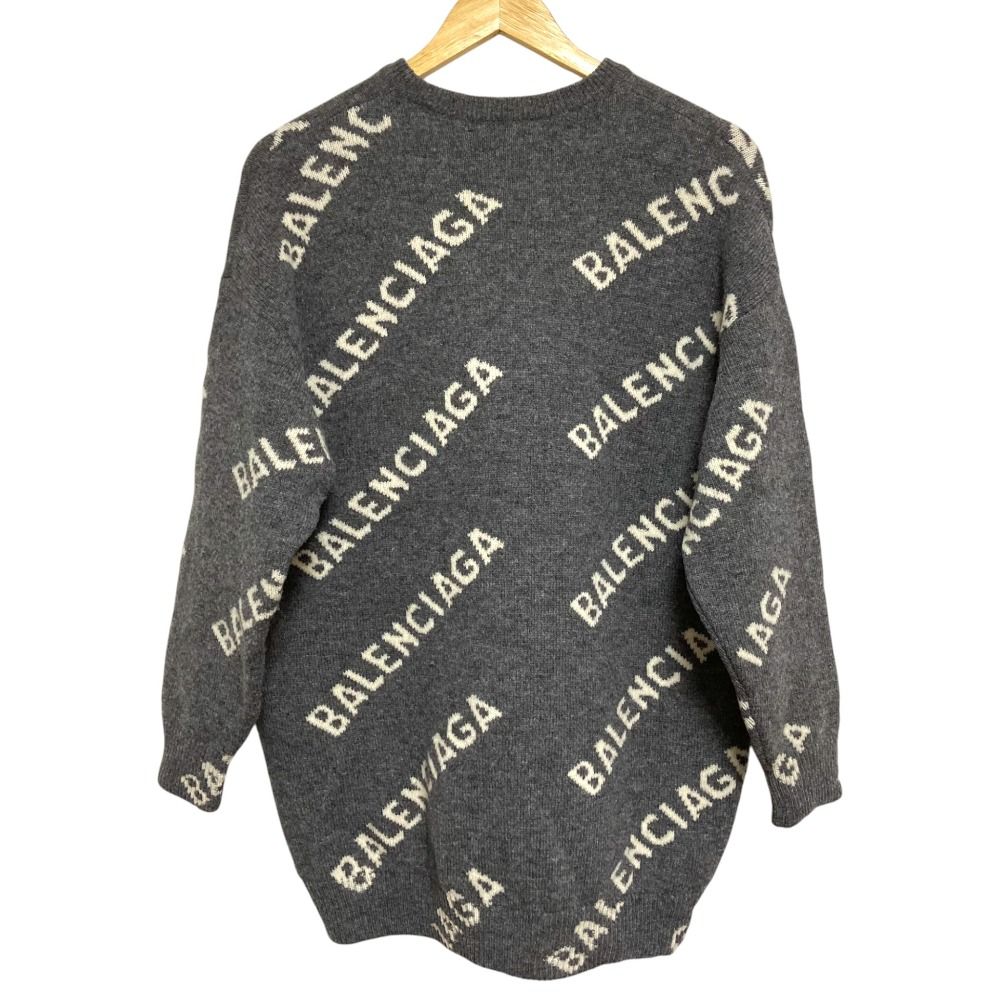 美品 BALENCIAGA バレンシアガ Logo Knit Sweater ロゴニットセーター