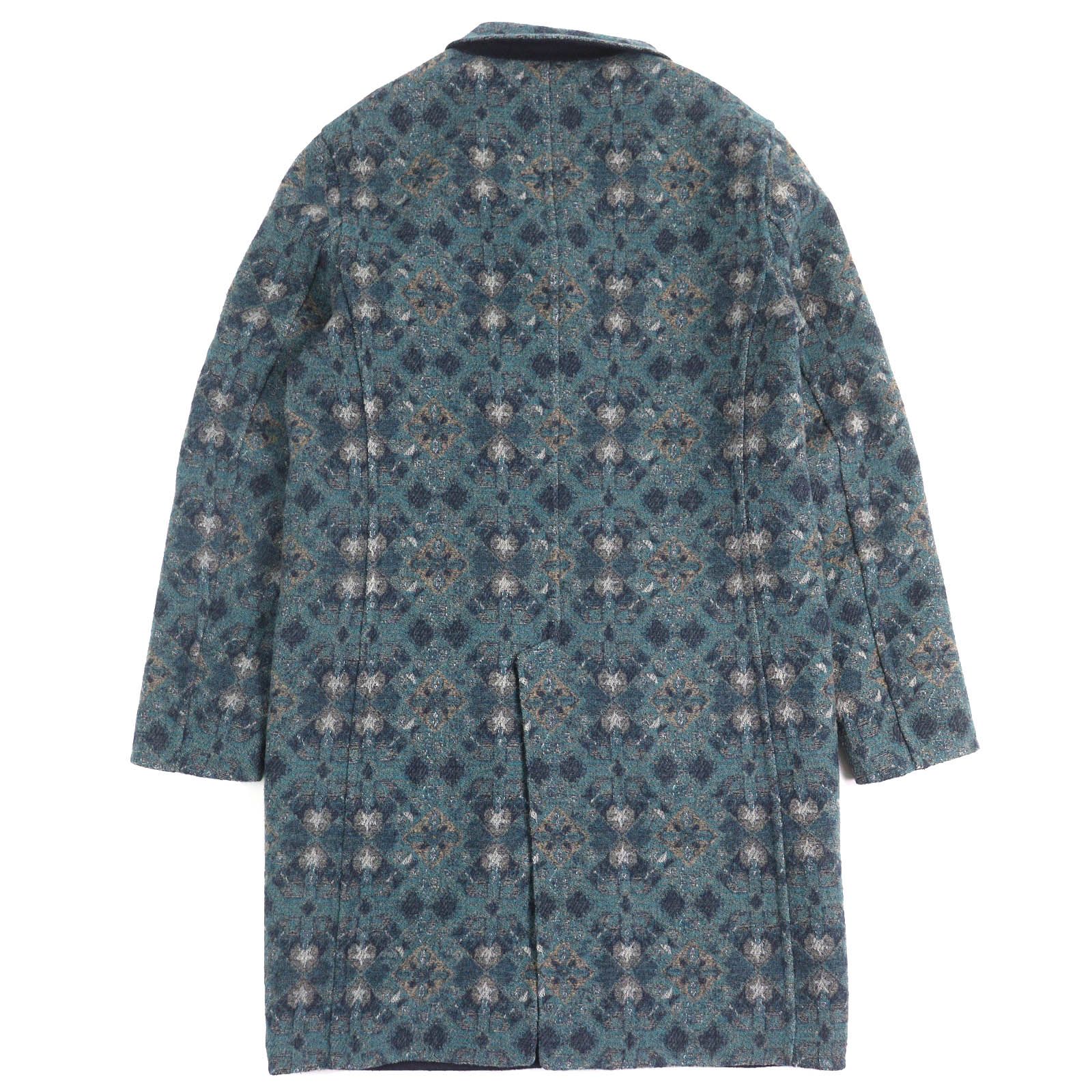 美品△ETRO エトロ 22AW ウール100％ ロゴボタン 無地 総柄 リバーシブル シングル チェスターコート ネイビー ブルー系 50 伊製 正規品 美品△ETRO エトロ 22AW ウール100％ ロゴボタン 無地 総柄デザイン