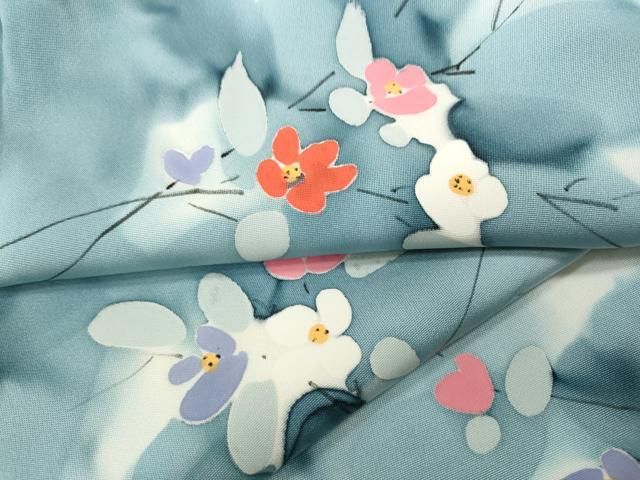 平和屋着物▽上質な小紋 手描き 枝花文 暈し染め 正絹 逸品 CABB6111ut