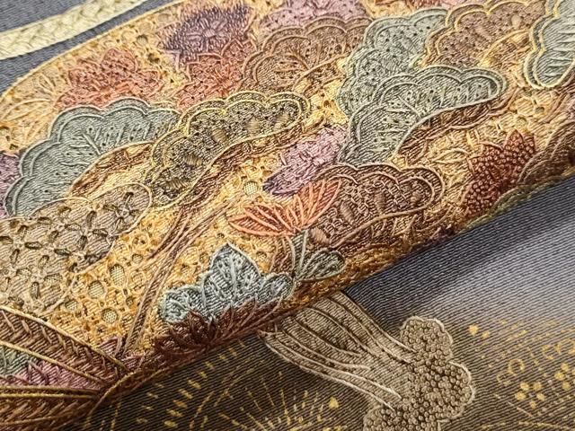 平和屋着物▽中国三大刺繍 スワトウ相良刺繍 総刺繍 豪華振袖 文箱花文